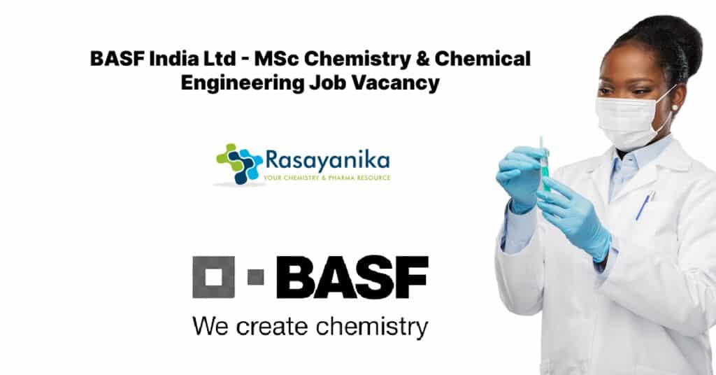 BASF India Ltd - MSc Chemistry & Chemical Engineering Job Vacancy