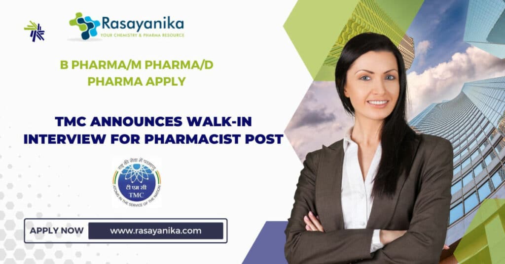 TMC Announces Walk in Interview For Pharmacist Post