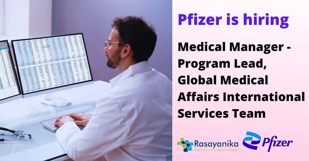 Medical Manager at Pfizer-Latest Pharmacy Jobs-Apply now