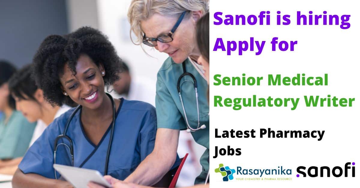 Medical Regulatory Writer at Sanofi-Pharma Job-Apply Now