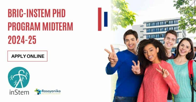 BRIC-inStem PhD Program Midterm 2024-25 Applications Open