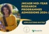 JNCASR Summer Research Fellowship 2025 Program (SRFP)