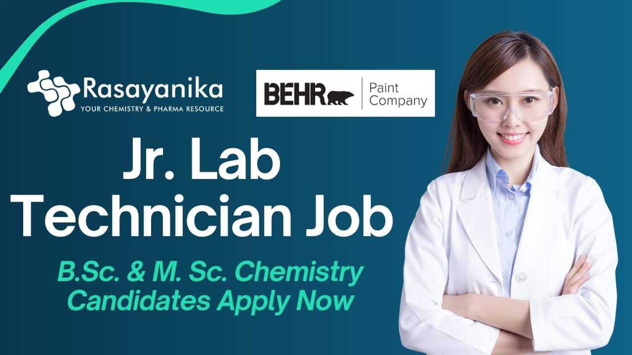 Jr. Lab Technician Job at Behr Paint – B.Sc. & M. Sc. Chemistry