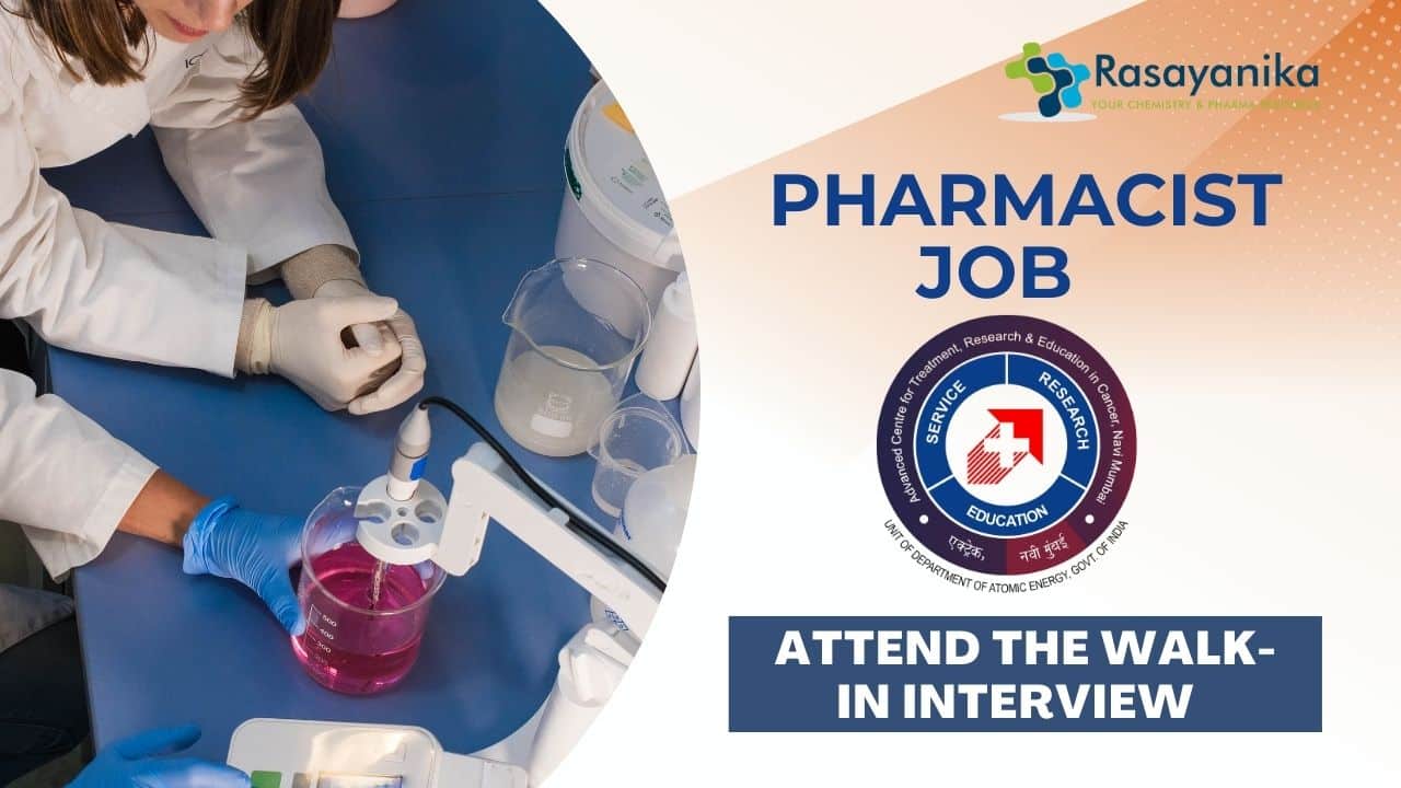 Pharmacist at TMC- Attend the walk-in interview