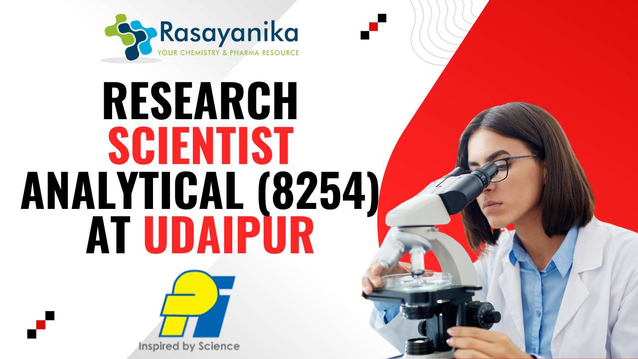 Research Scientist – Analytical (8254) in PI Industries at Udaipur