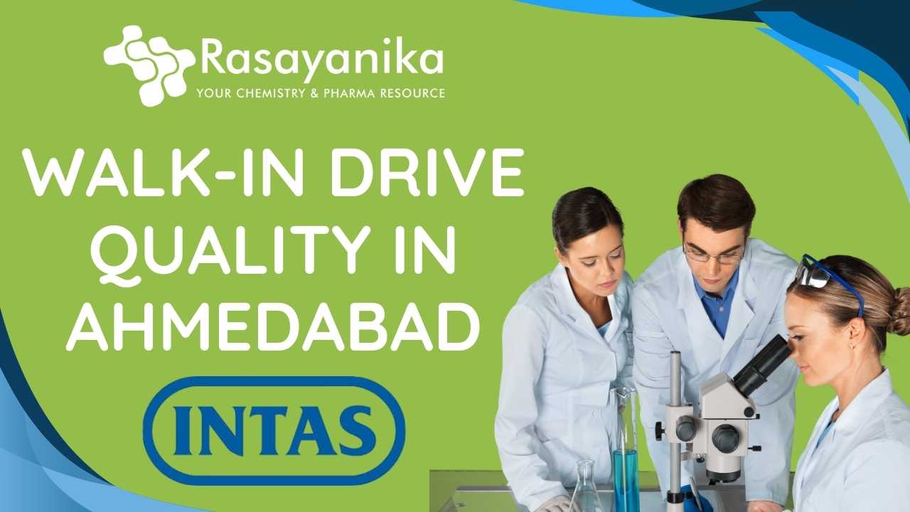 Walk-In Drive at Intas Pharmaceuticals – QA & Manufacturing Jobs