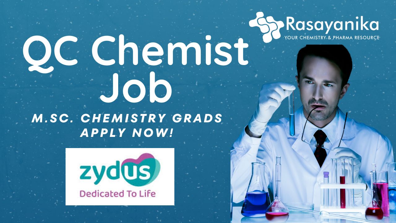 Zydus Chemistry QC Job Opening - Apply Online