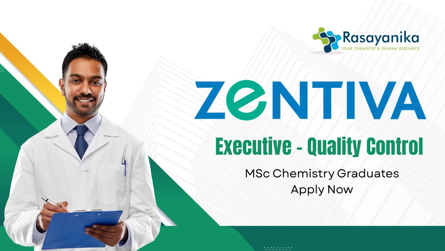 MSc Chemistry Jobs At Zentiva | Quality Control Role | Apply Now