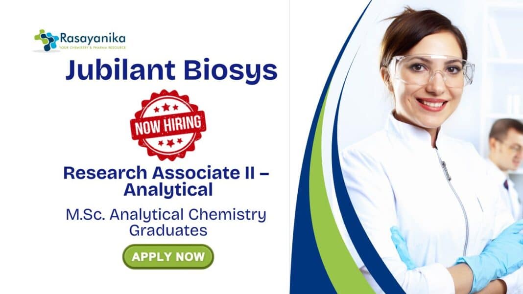Analytical Chemistry Job at Jubilant. Apply Now.