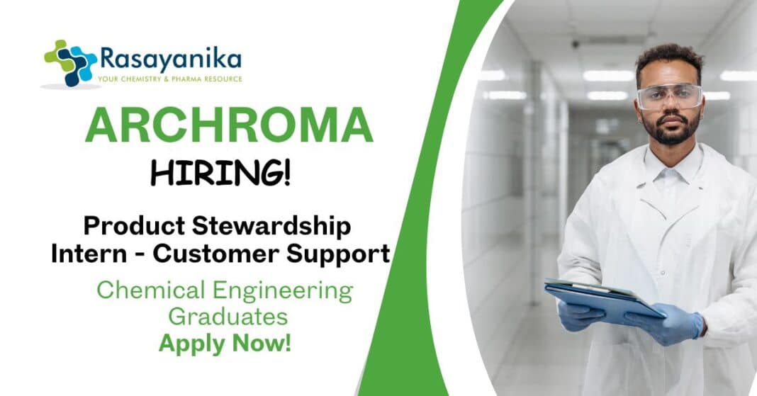 Chemical Engineering Jobs at Archroma. Apply Now