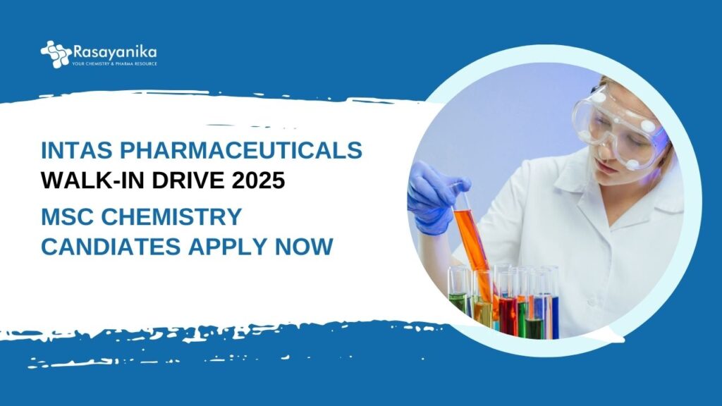 Msc Chemistry Jobs at Intas Pharmaceuticals