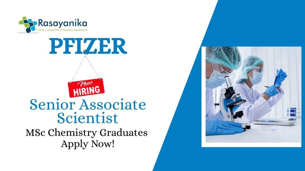 MSc Chemistry Jobs at Pfizer. Apply Now