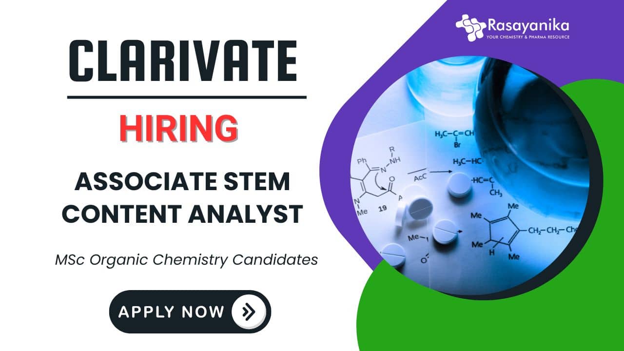 Content Analyst Job at Clarivate – Organic Chemistry Job
