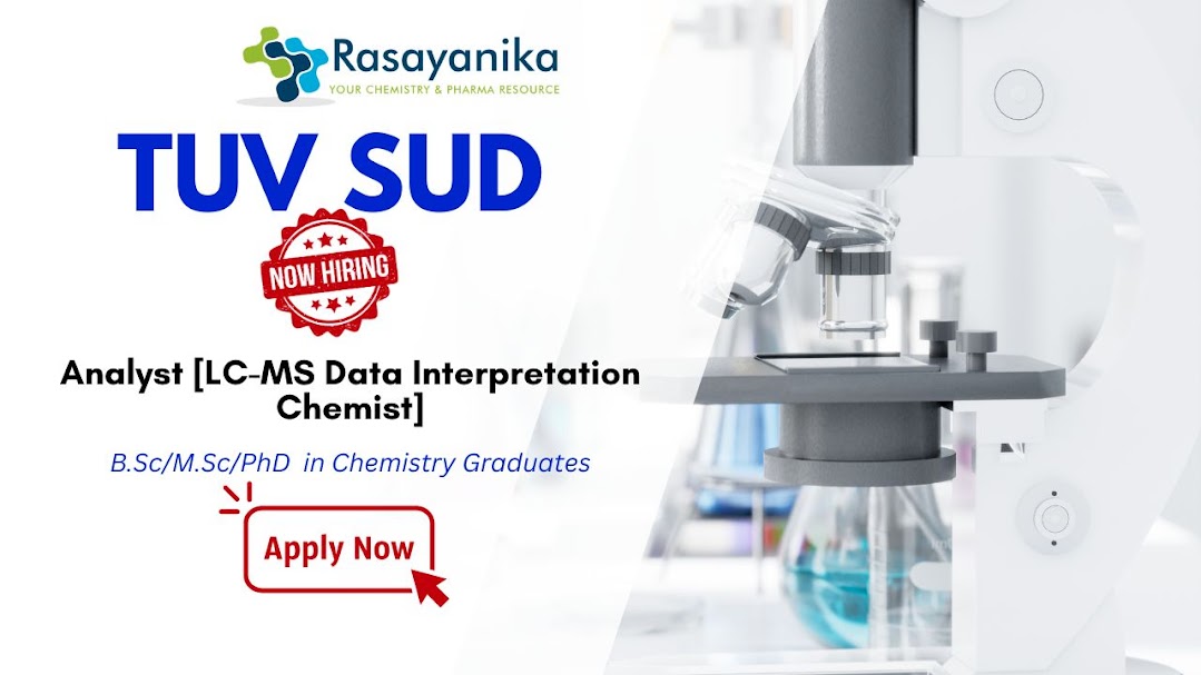 Chemistry Analyst Job LC-MS Scientist at TUV SUD Apply now