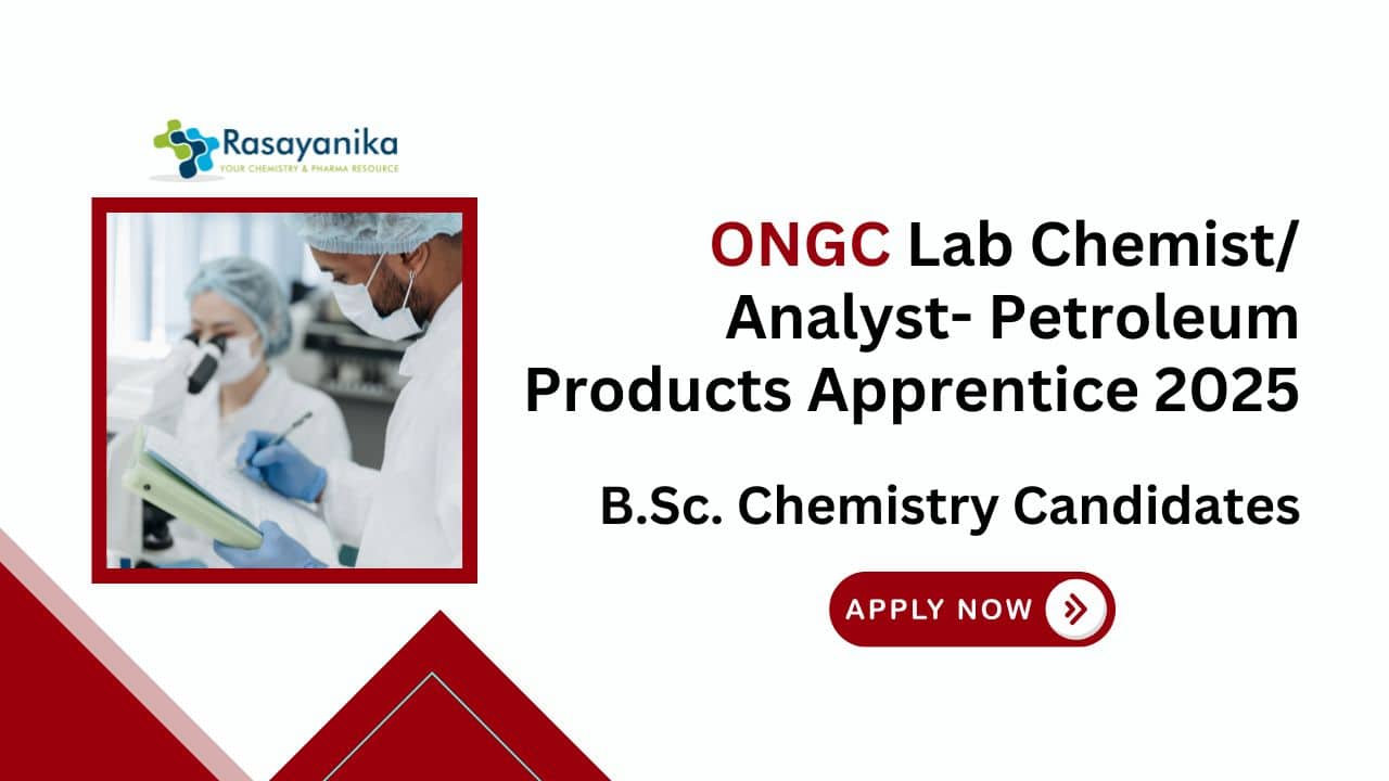 Lab Chemist Jobs | ONGC Recruitment - BSc Chemistry Jobs