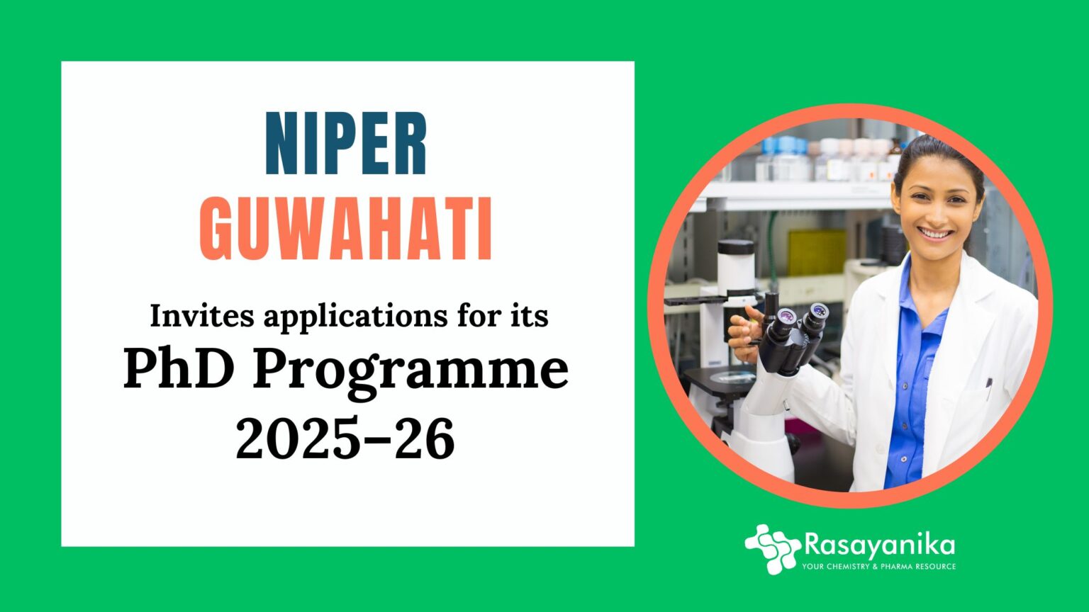 PhD Programme 2025-26 at NIPER Guwahati