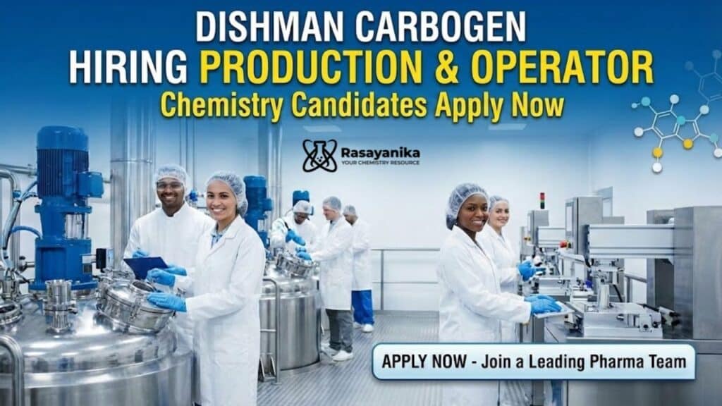 MSc Chemistry Jobs at Dishman Carbogen | Apply Now