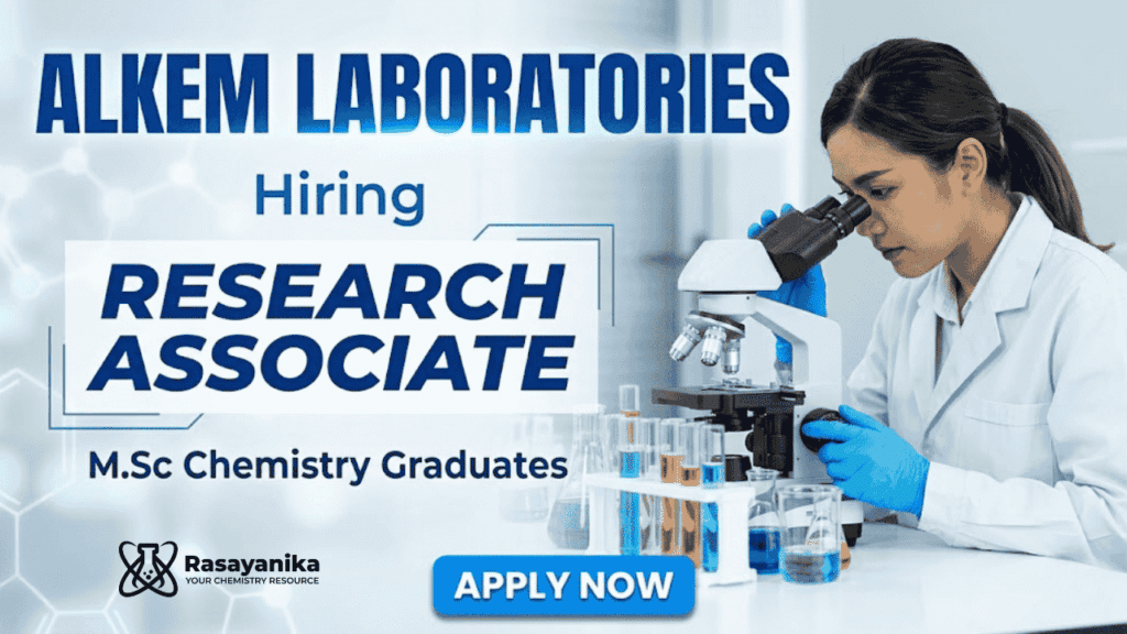 Research Associate job at Alkem | Chemistry jobs | Apply Now