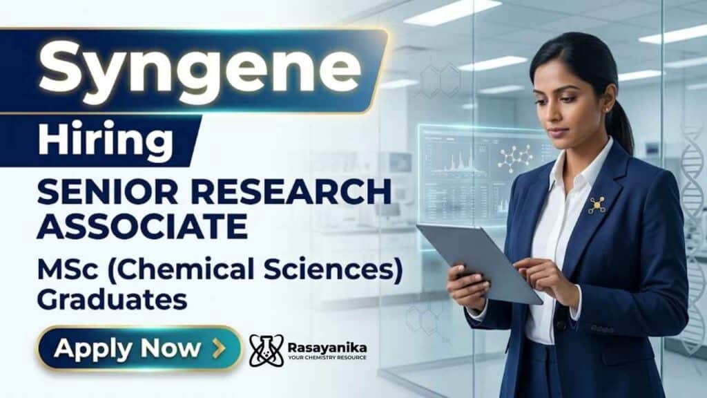 Research Associate Jobs at Syngene | Chemistry Jobs | Apply Now