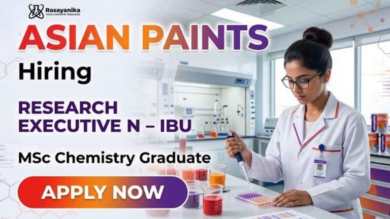 Research Executive Jobs at Asian Paints | Chemistry Jobs